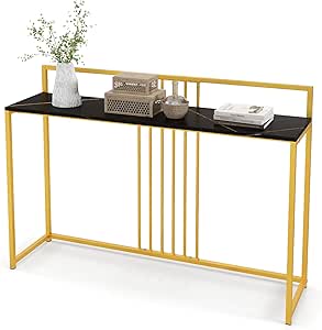 CASART Modern Console Table, Compact Faux Marble Accent Entryway Table ...