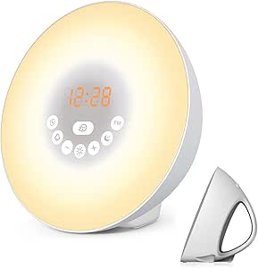 Mosche Sunrise Alarm Clock, Digital Clock, Wake Up Light with 6 Nature ...