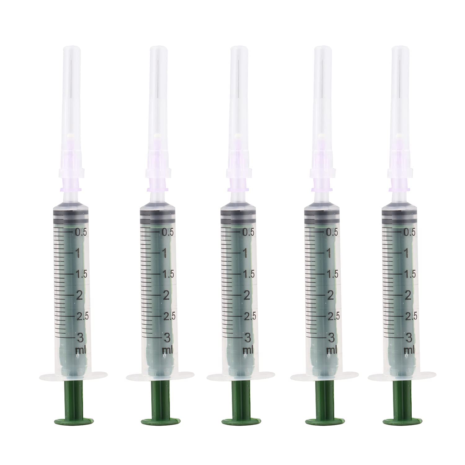 Dr. Tech Syringes with Needles Disposable Sterile Plastic Caps for ...