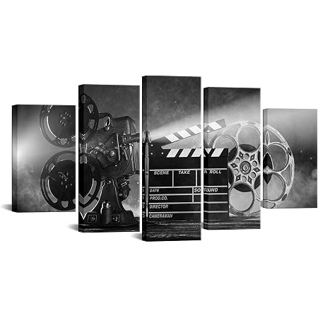 Amazon.com: Movie Theater Decor Vintage Film Clapper Paintings Movie ...