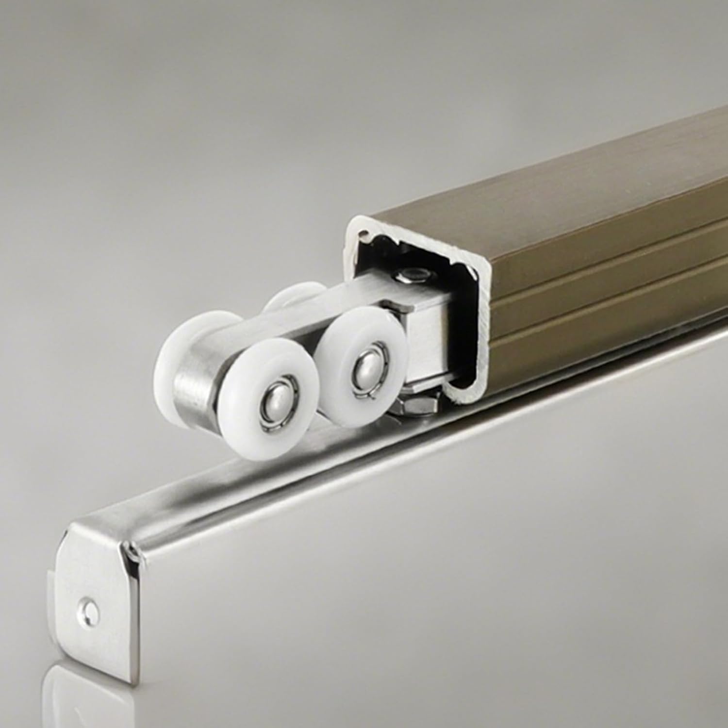 Bypass Sliding Door Track System for Bifold Doors, Sturdy Aluminum Rail ...