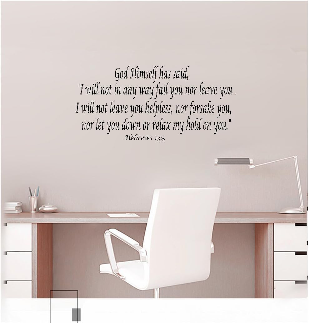 Amazon.com: Hebrews 135 Vinyl Wall Art God Himself Has Said I Will ...
