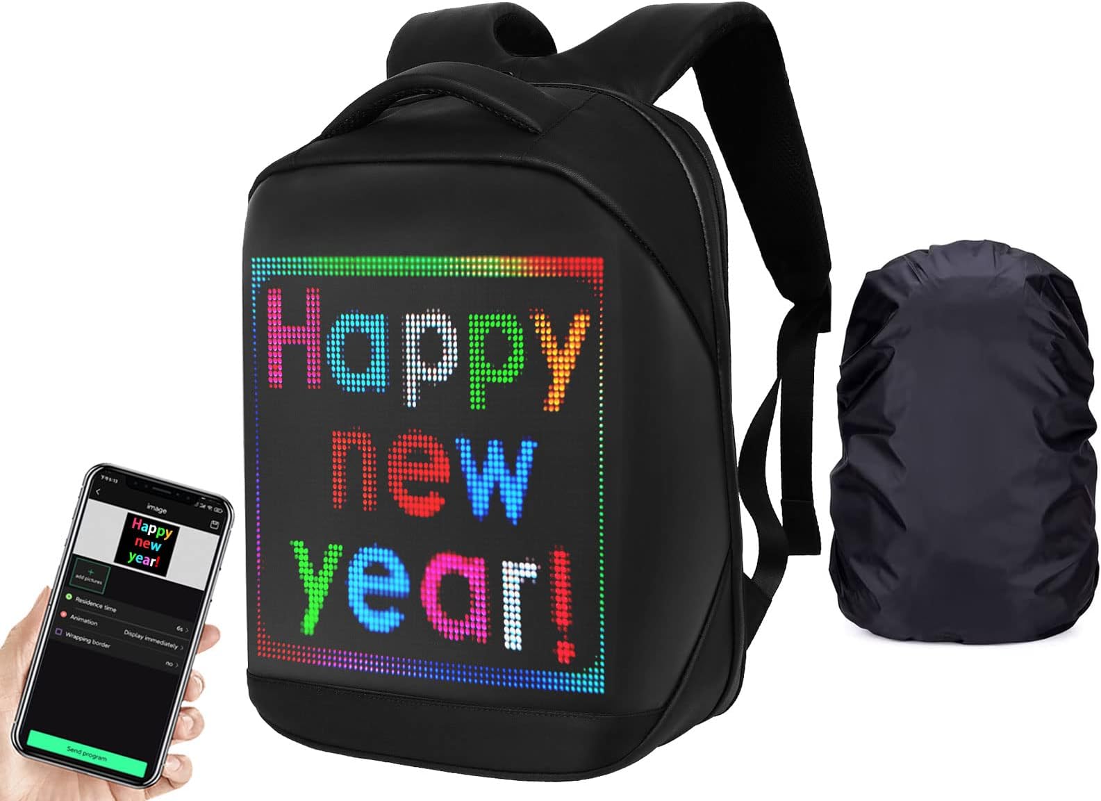 Amazon.com: XBAG LED Backpack Customizable Led Screen Hard Case Laptop ...