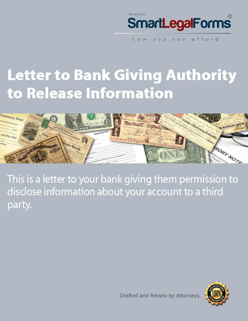 Amazon.com: Letter to Bank Giving Authority to Release Information ...