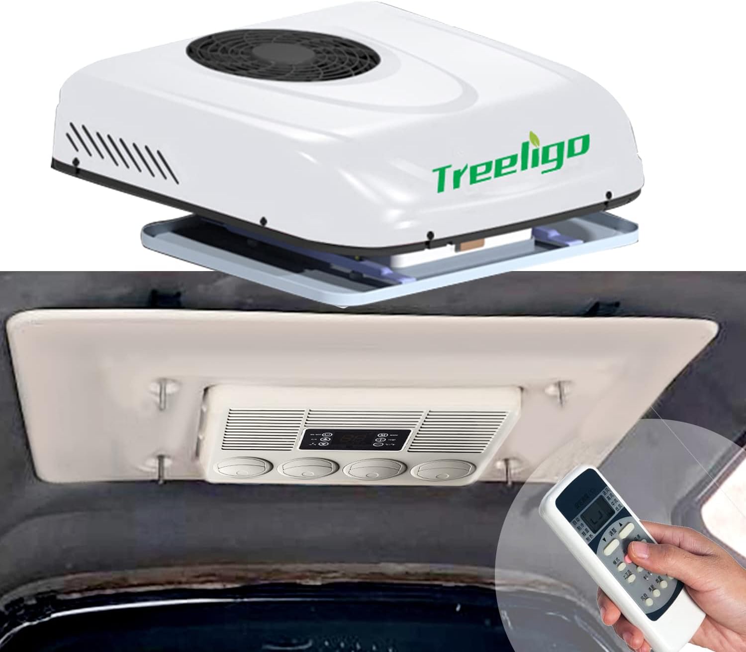 Amazon.com: RV Rooftop dc Air Conditioner Unit 12 Volt, Treeligo High ...