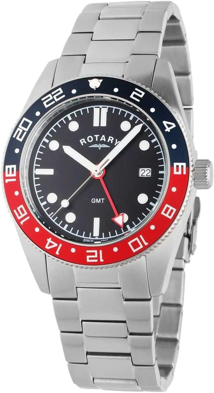 Rotary Gents Henley GMT Watch GB00028/04 : Amazon.co.uk: Fashion