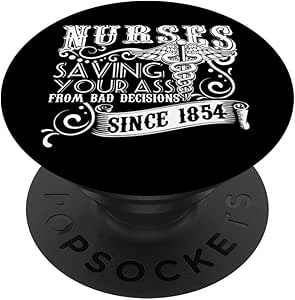 Amazon.com: Funny Nurse Nursing Student Pop Socket PopSockets PopGrip ...