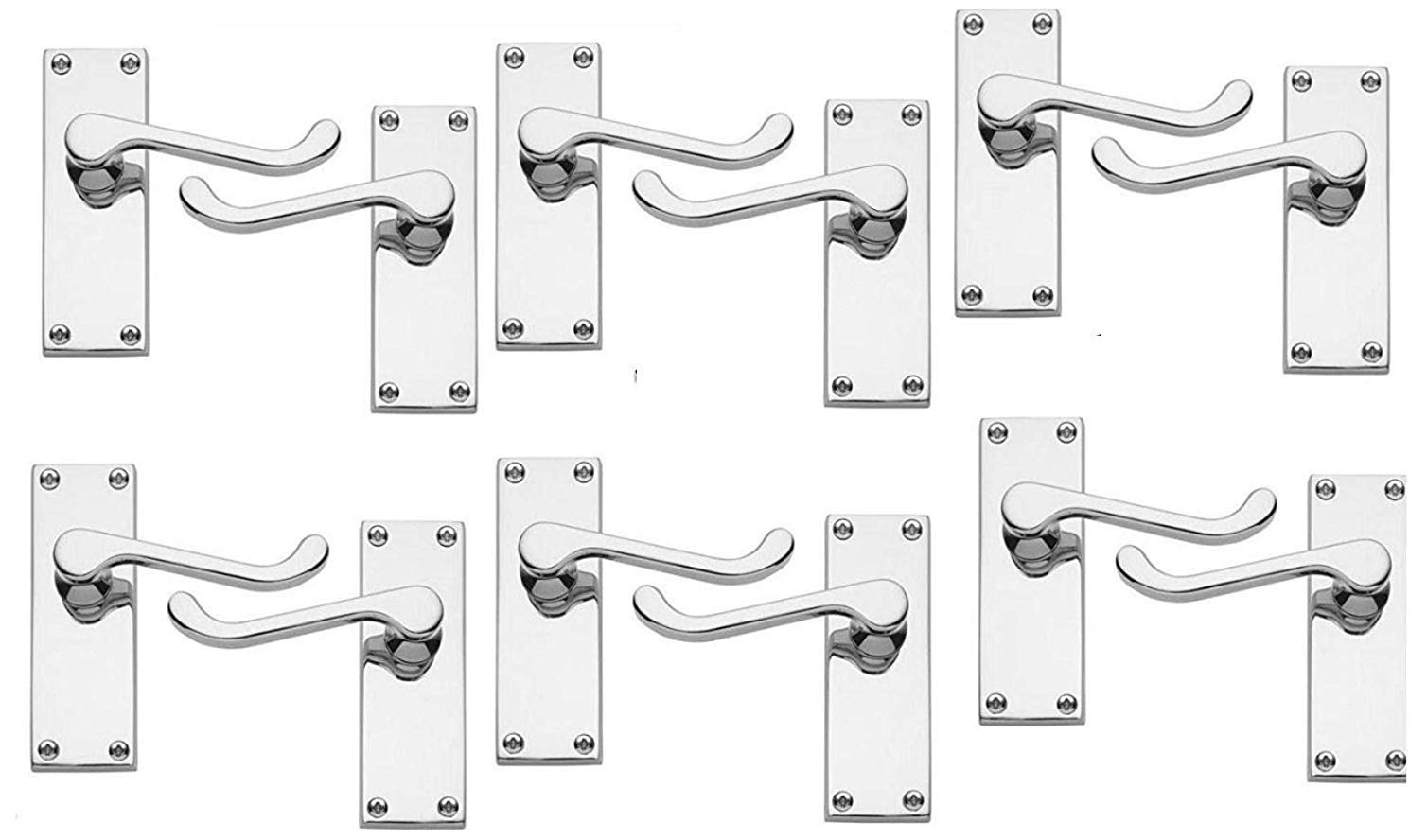 Door Handles Internal Sets - Polished Chrome Door Handle Set for Modern ...