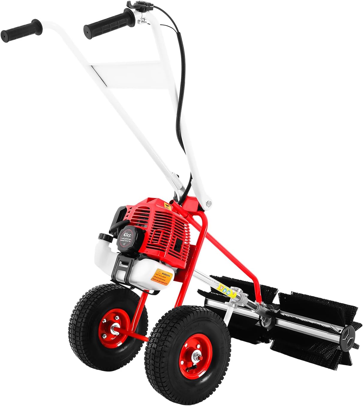 LENDISIY 43CC Sweeper Petrol 2-Stroke 8500RPM Motor Broom Sweeping ...