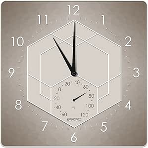 Amazon.com : Springfield 92335 12" Poly Resin Clock with Thermometer ...