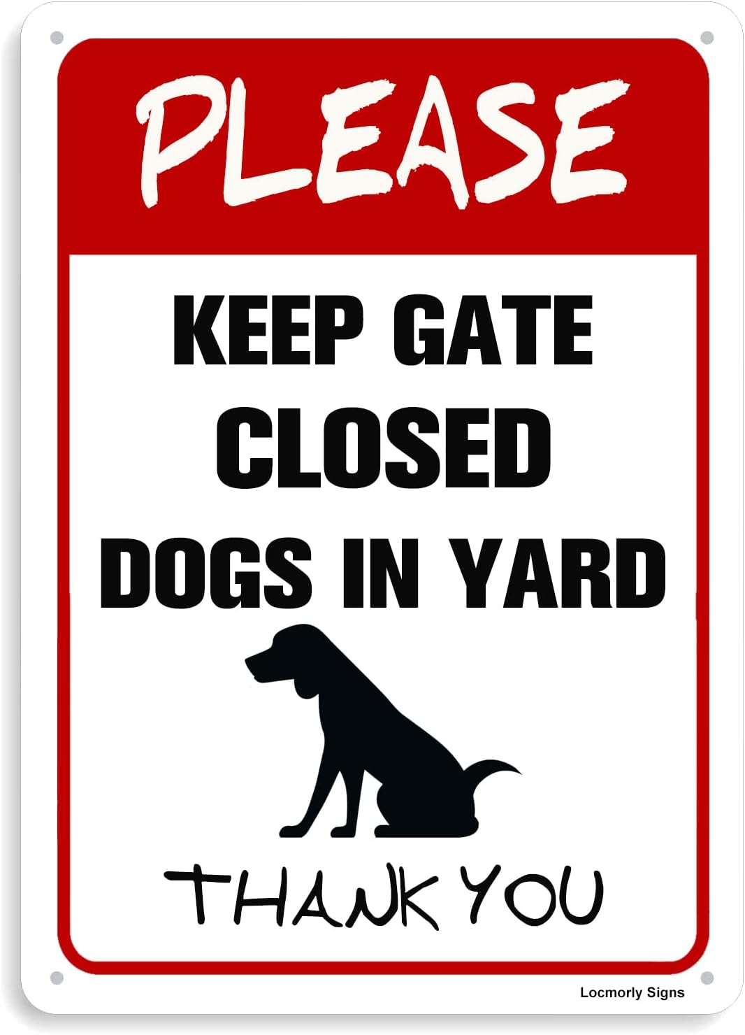 Amazon.com : Locmorly Aluminum Sign, Please Keep Gate Closed Dogs In ...
