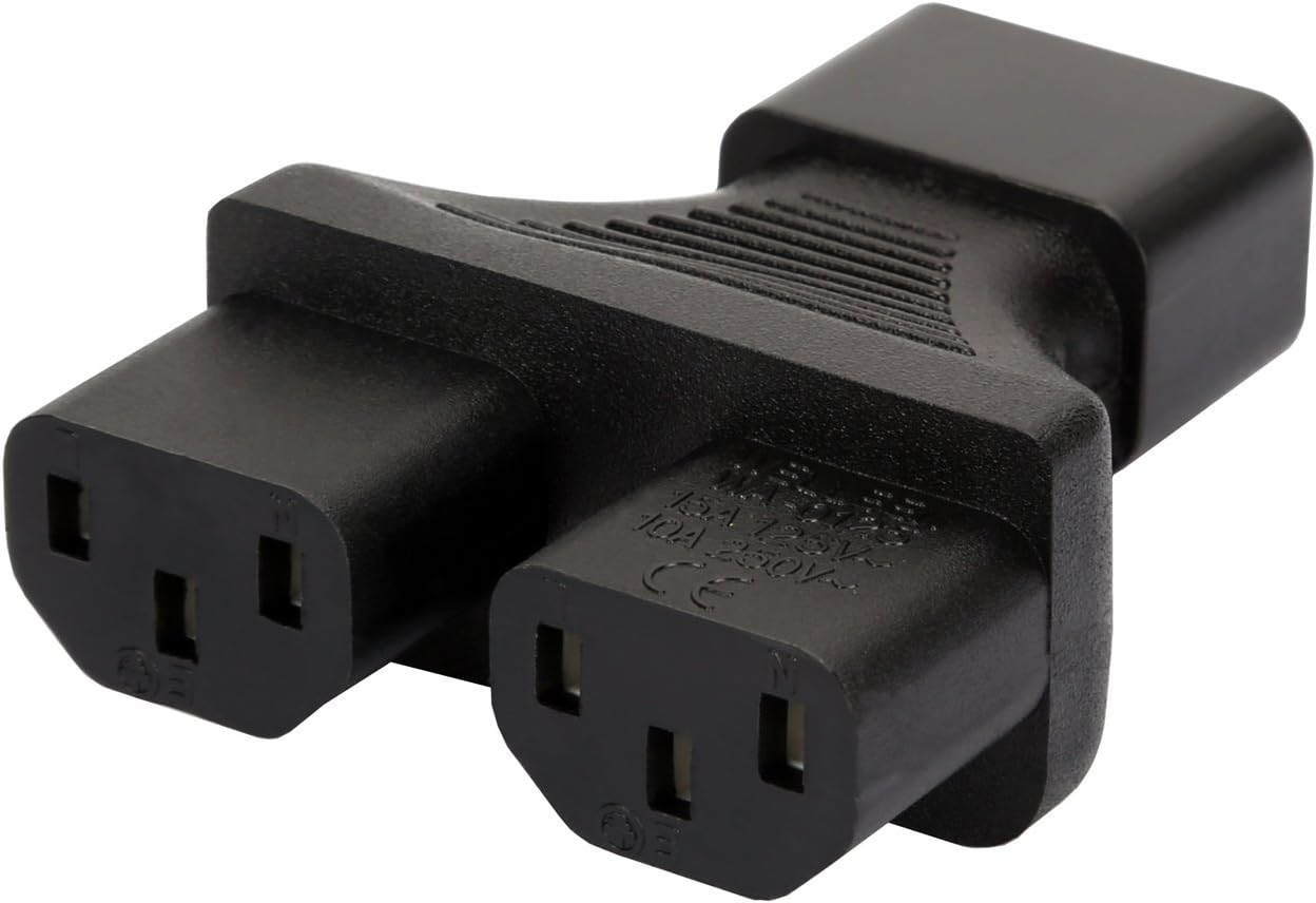 Amazon.com: Strhowill C14 to C13 AC Adapter IEC320 C14 Male to Dual C13 ...