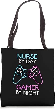 Amazon.com: Nurse Gamer Video Games Gaming Controller Funny Arcade Tote ...