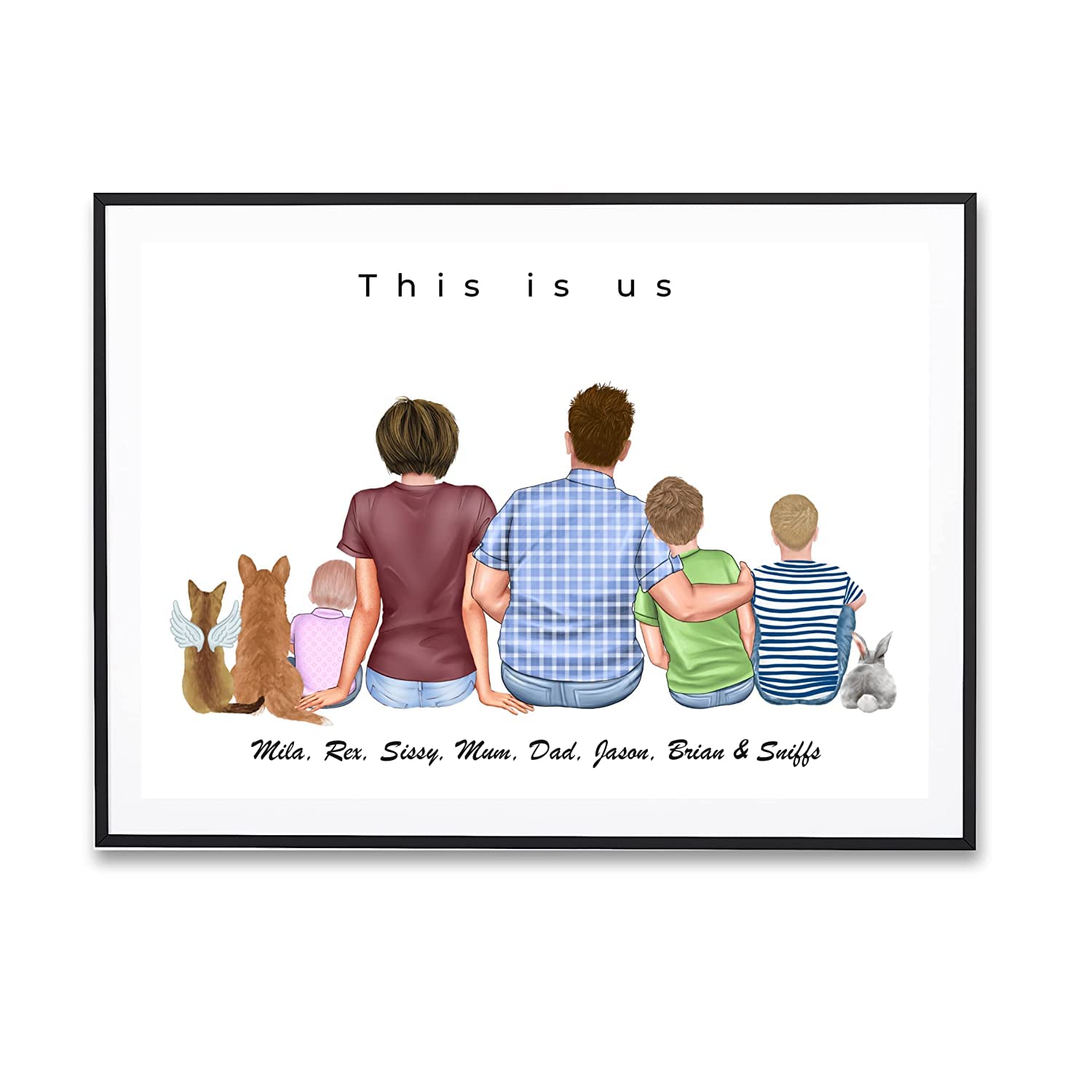 Amazon.com: Personalised Family Print, Mothers Day gift, Custom Family ...