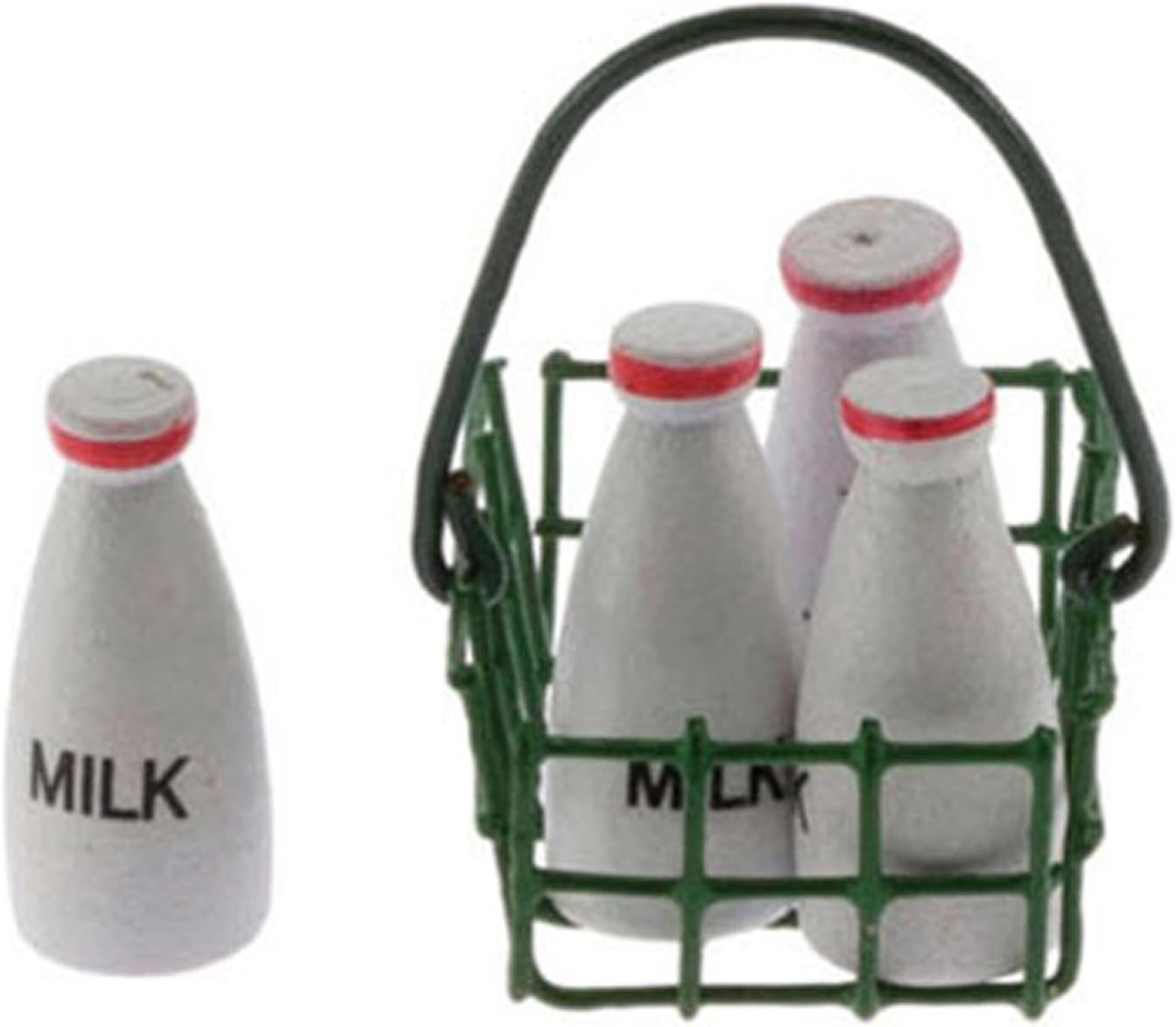 Amazon.com: Dollhouse Miniature Milk Bottles in Basket : Toys & Games