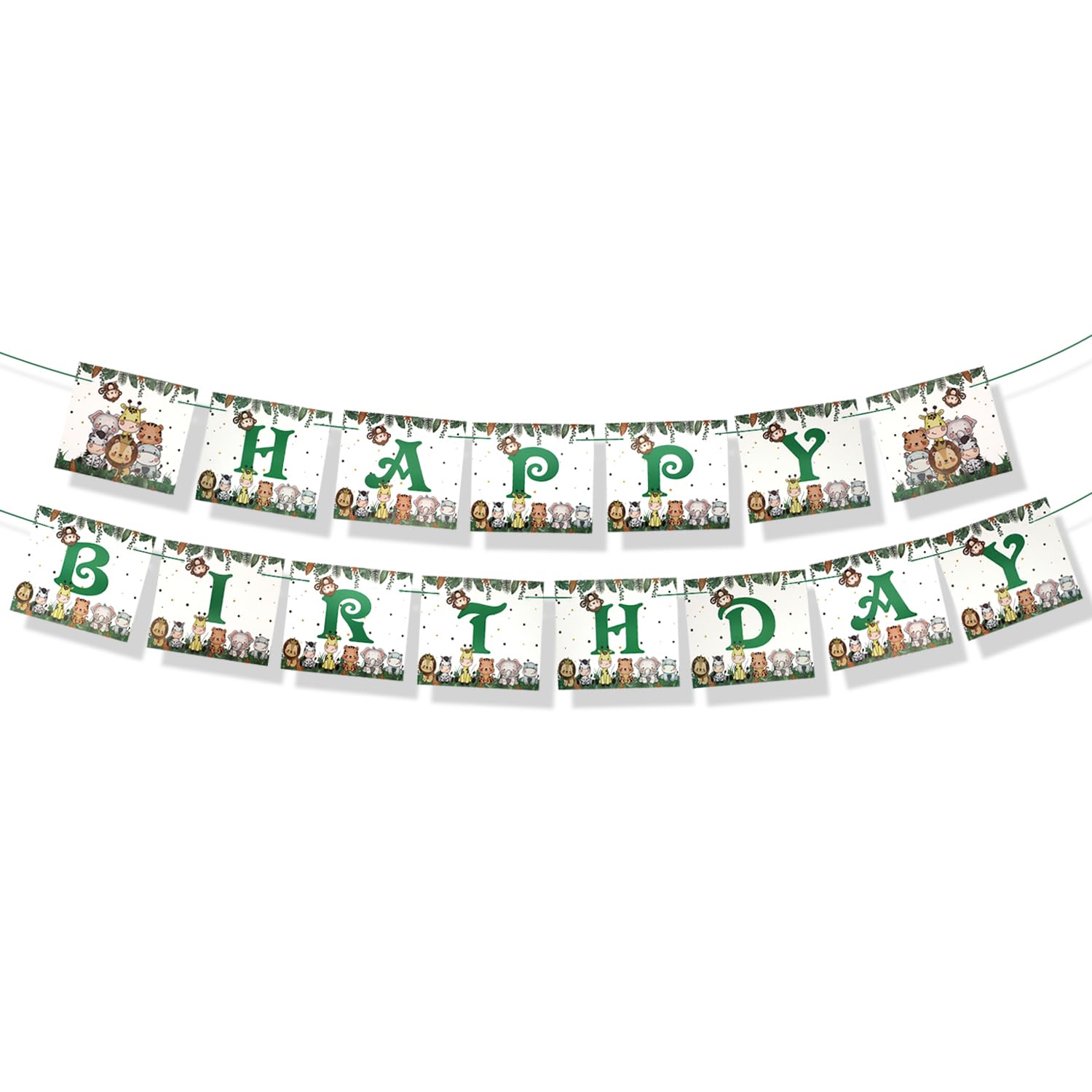 Animal Birthday Banner, Jungle Themed Happy Birthday Banner Safari ...