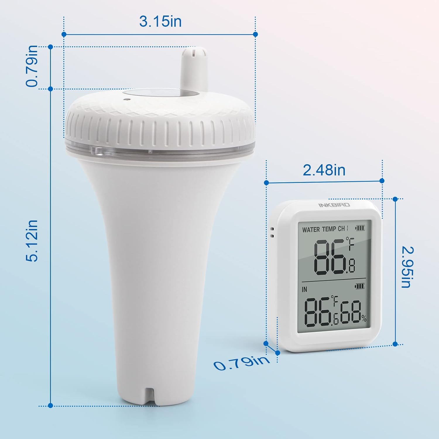 INKBIRD IBS-P01R 2 Wireless Pool Thermometers with Wireless Receiver ...