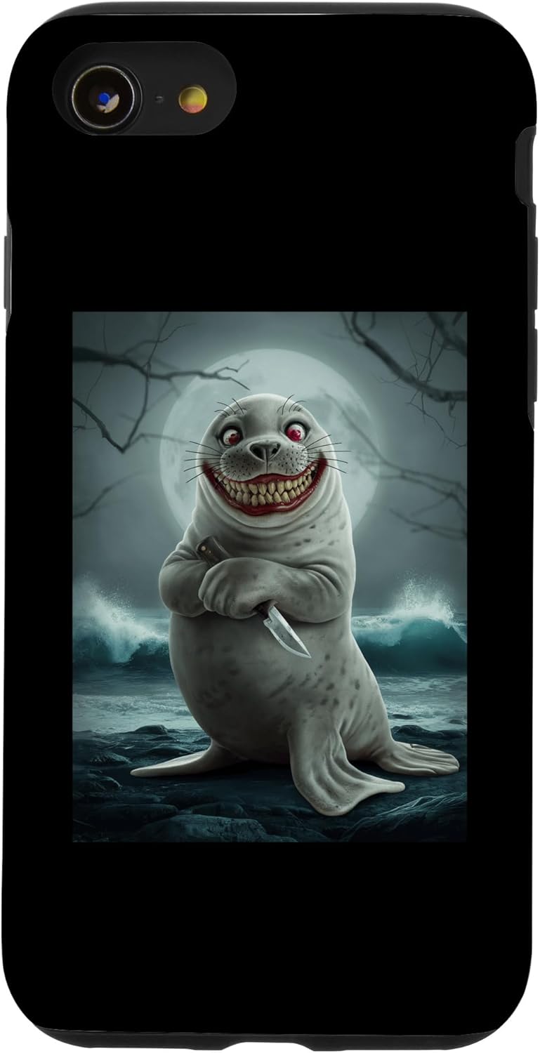 Amazon.com: iPhone SE (2020) / 7 / 8 Creepy Humanoid Seal Holding Knife ...