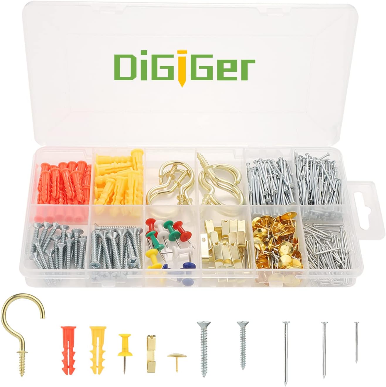 Blulu 10 Pcs Adjustable Picture Hangers J Hooks Mirror Hanging Kit with ...