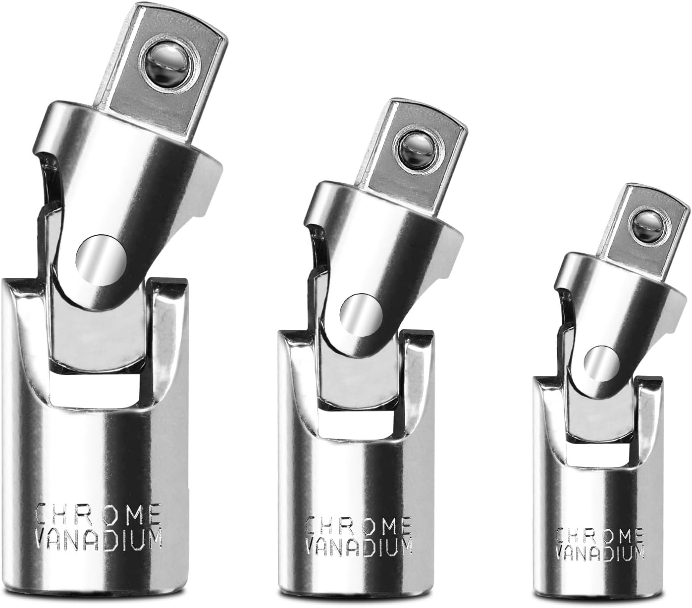 3PCS Universal Joint Socket Set, Chrome Vanadium Steel Swivel Socket ...