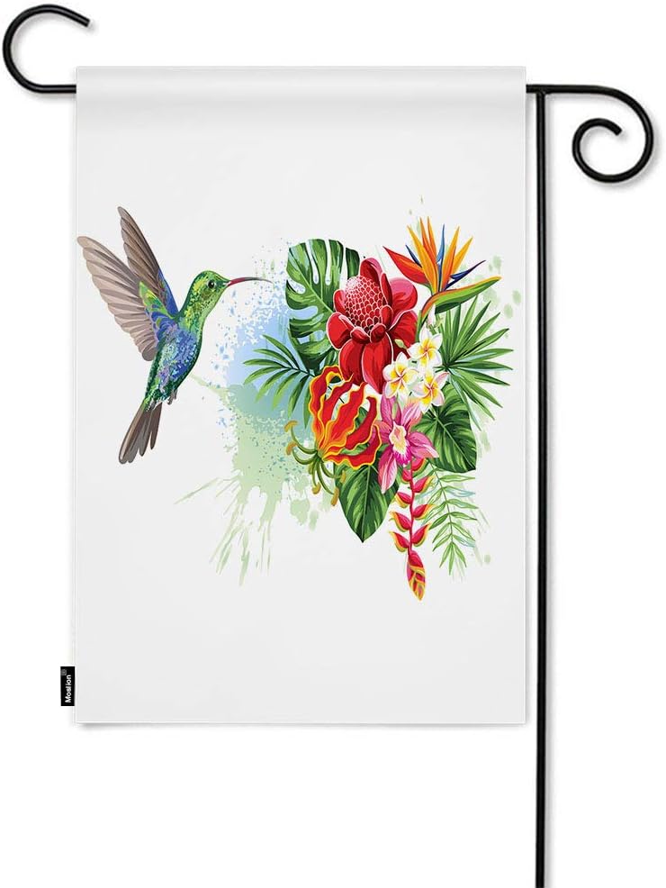 Amazon.com : LumiLa Garden Flag Hummingbird Outdoor Tropical Flowers ...