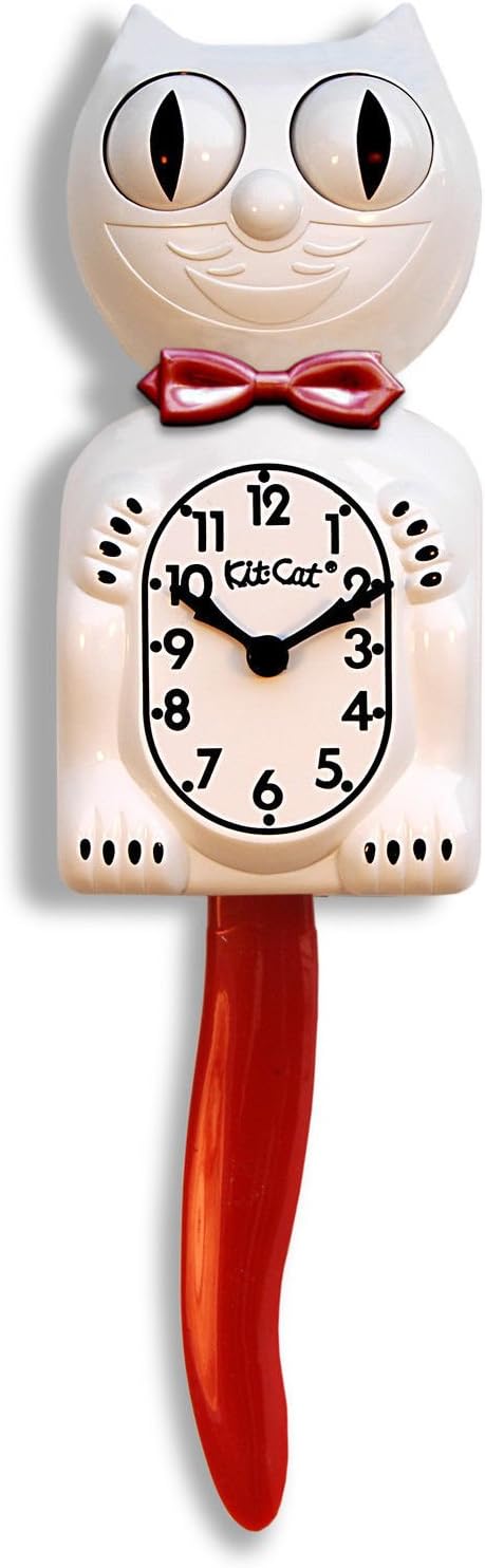 Amazon.com: Kit-Cat Clock® Limited Edition Candy Cane Red - Retro Cat ...