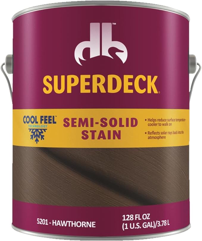 Superdeck Dpi052014-16 Cool Feel Semi-Solid Deck Stain, Gallon (Pack of ...