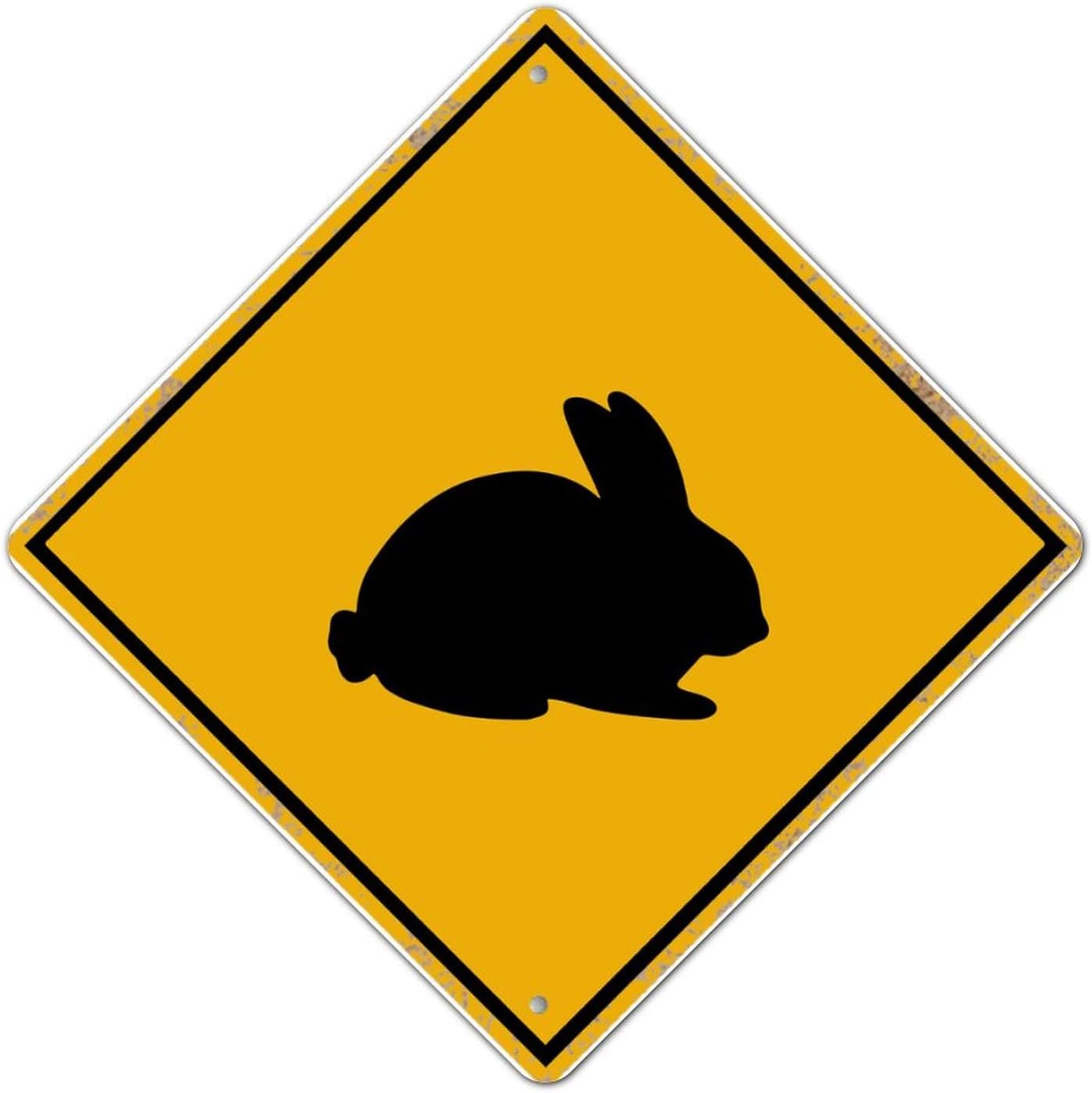 Amazon.com: Rabbit Xing Crossing Sign Caution Rabbit Xing Rustic Funny ...
