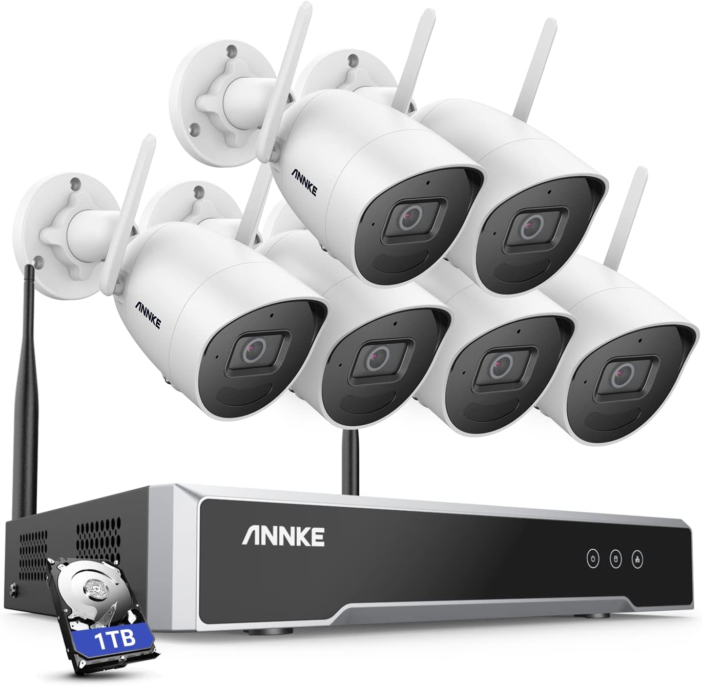 ANNKE 5MP 8CH NVR CCTV Camera System, 6pcs 5MP Security Camera Outdoor ...