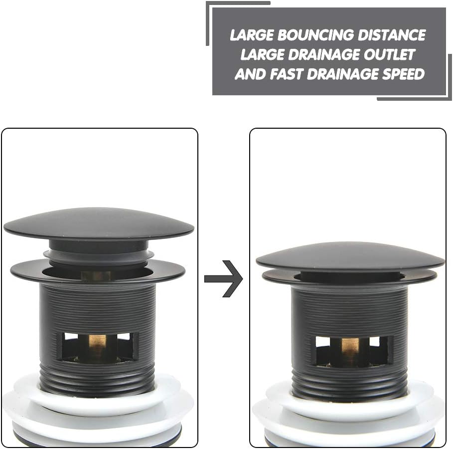 TIMESETL Chrome Basin Sink Waste Modern Clicker Clack Sprung Plug ...