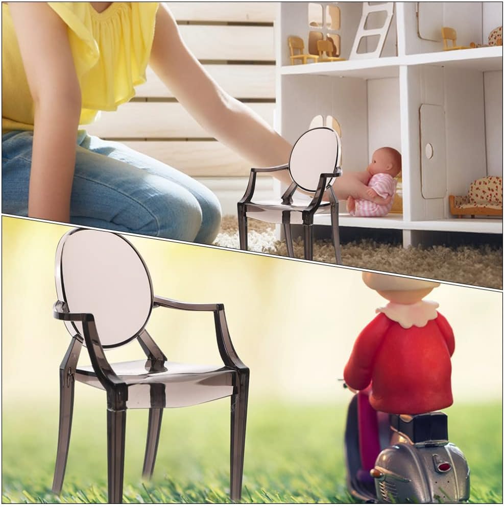 Kisangel 3 piezas de casa de muñecas a escala 16 silla de plástico en ...