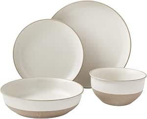 Amazon.com | Cream 16-Piece Dinnerware Set: Dinnerware Sets