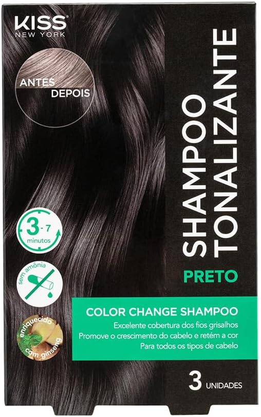 KISS NEW YORK Color Change Shampoo - Shampoo Tonalizante Preto | Amazon ...