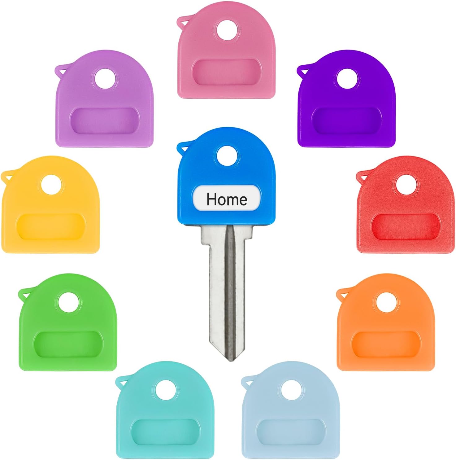 Uniclife 10 Pcs Key Covers Caps, 2.5 cm Key Identifiers with Labels ...