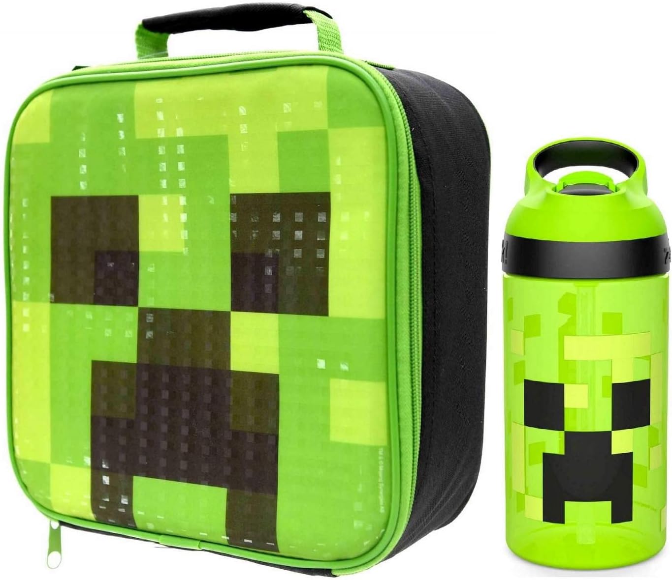 Minecraft Creeper Lunch Bag and Flip 'n' Flow Bottle (470ml): Lunch ...