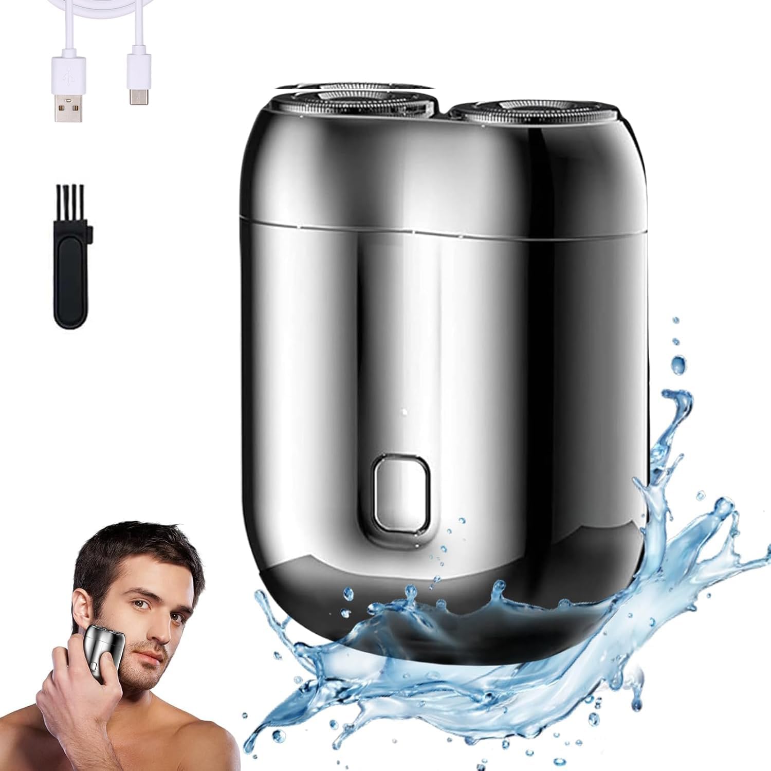Silver 2025 Upgrade Mini Electric Shaver - Rechargeable, Waterproof ...