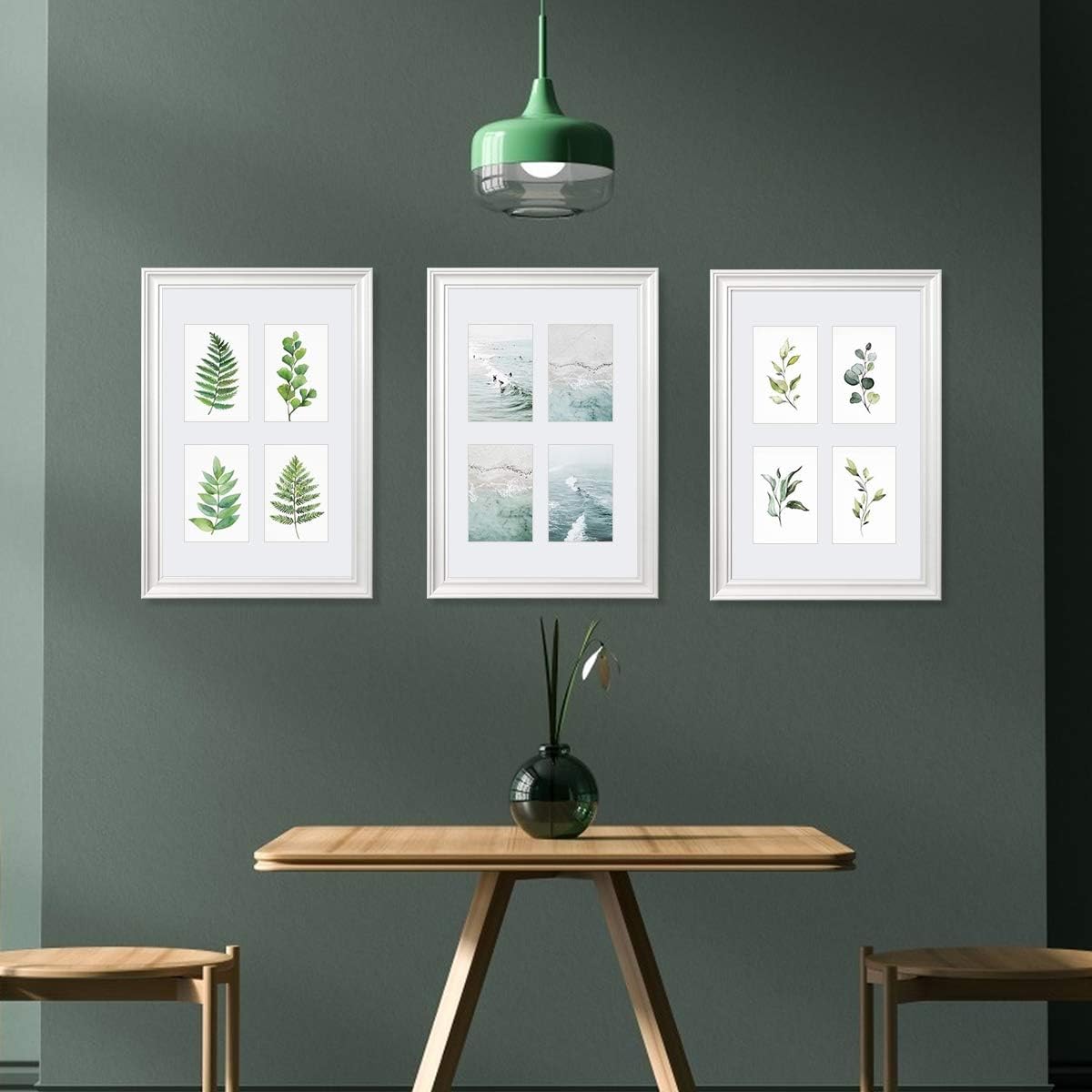 Hap Tim 11×17 White Picture Frame Set of 2 with Mat, Can display with 4 ...