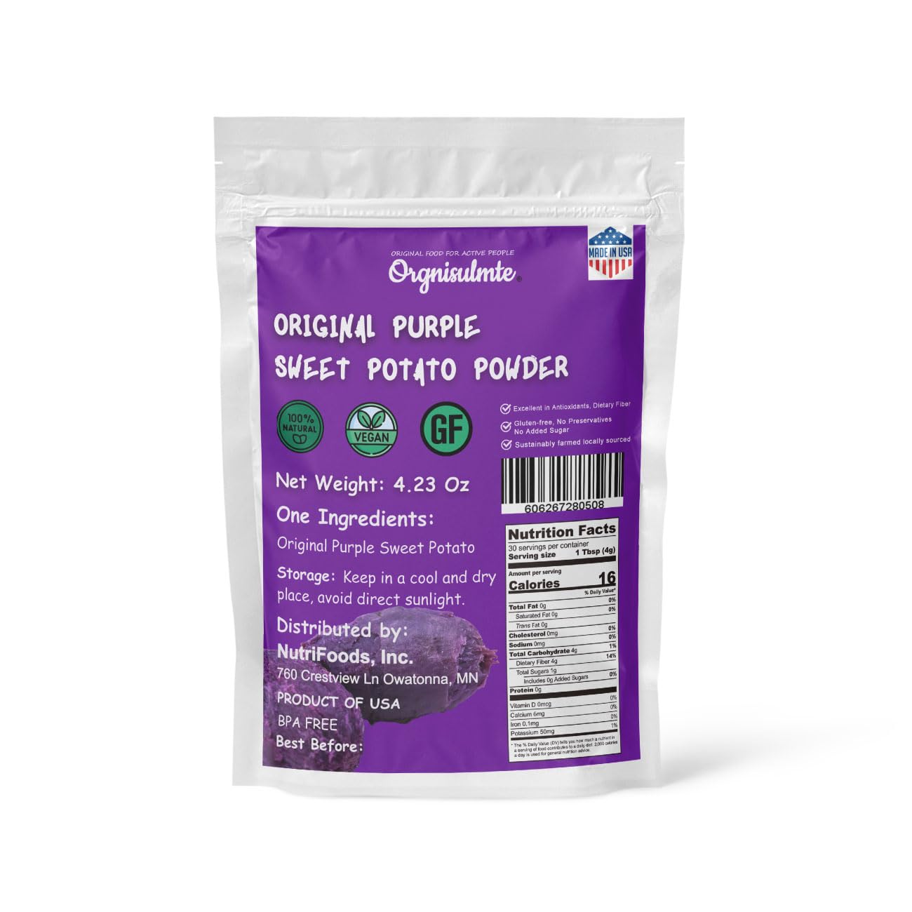 Amazon.com : Orgnisulmte Purple Sweet Potato Powder 4.23 Oz, 100% Pure ...