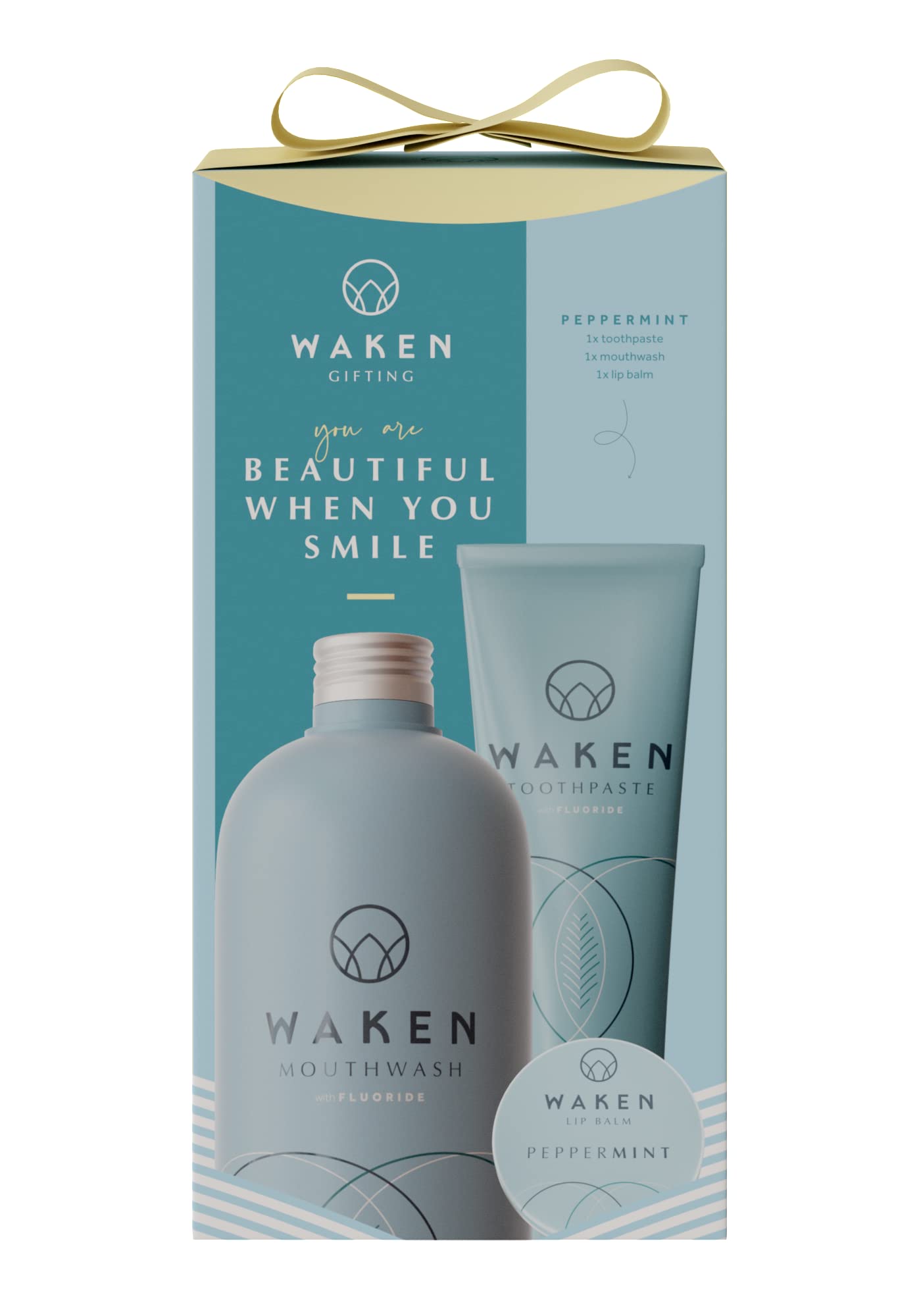 Buy Waken Mouthcare Gift Set, Peppermint, Vegan, Fluoride Toothpaste ...