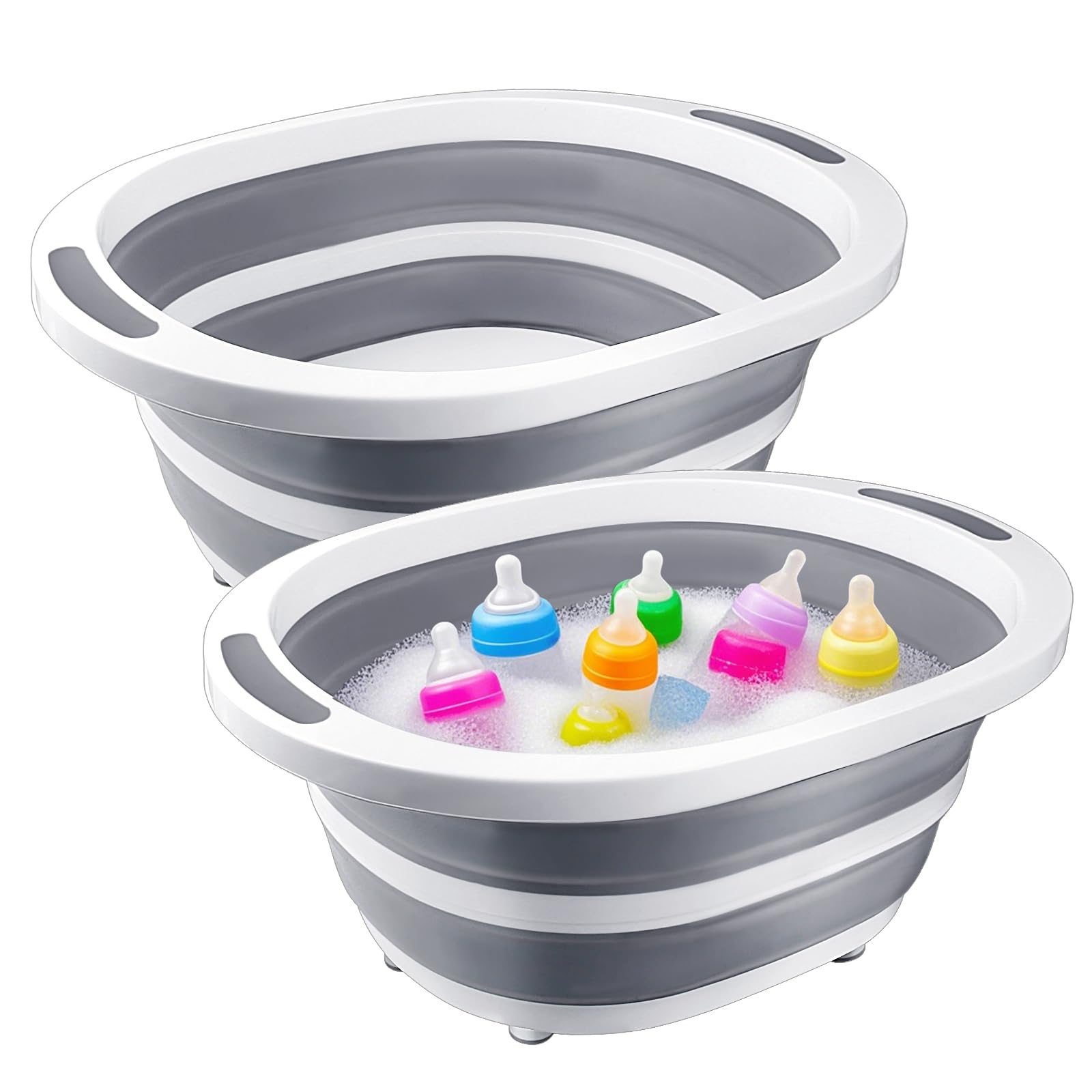 Snapklik.com : 2 Pack Collapsible Wash B For Baby Bottles, 2 Gal ...