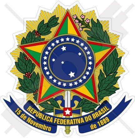 Amazon.com - BRAZIL Brazilian Coat of Arms Badge Crest Brasil 90mm (3.5 ...
