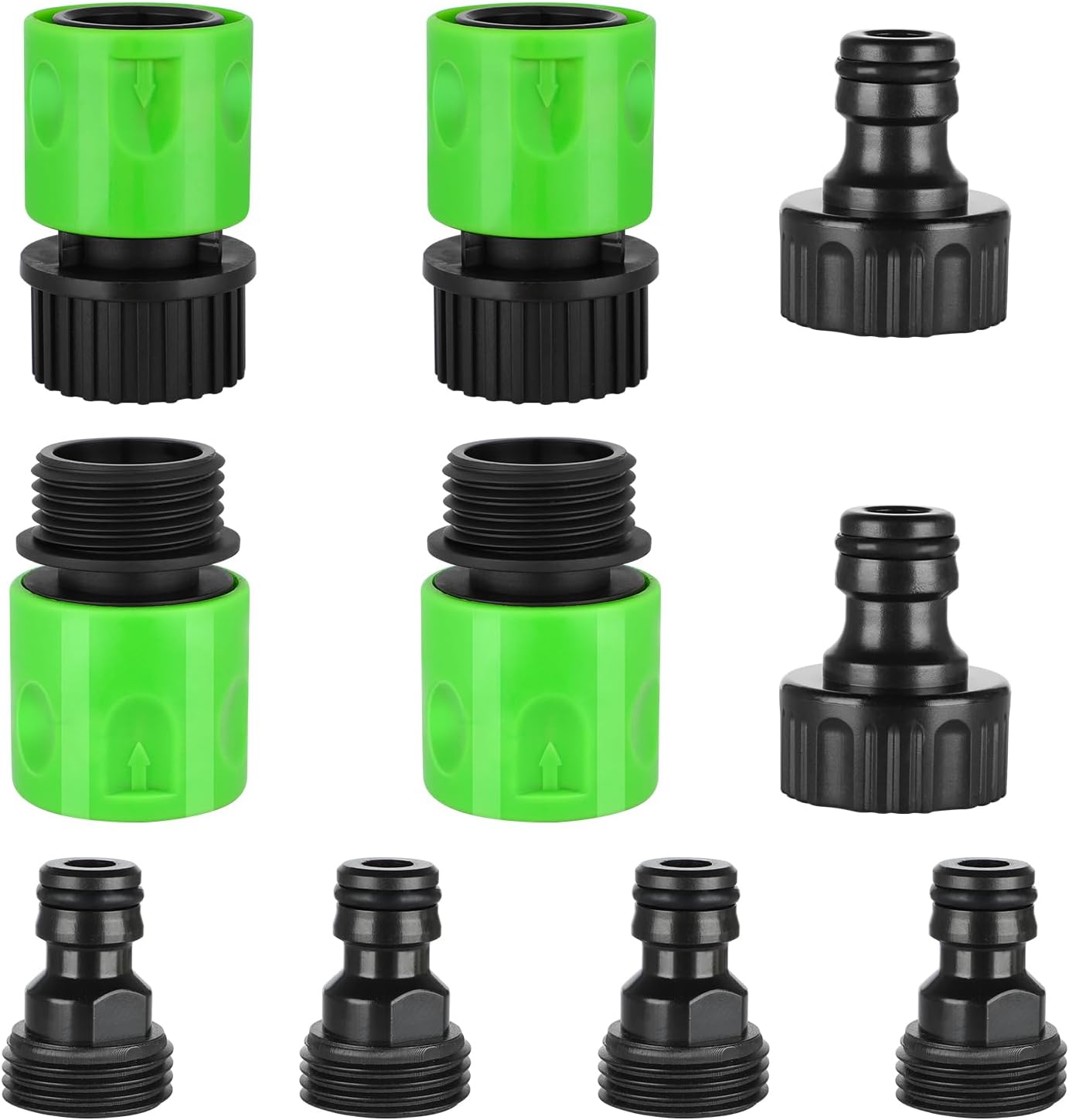 10 Pieces Plastic Garden Hose Quick Connect Set, 3/4 Inch GHT Water ...