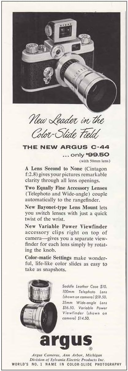 Amazon.com: RelicPaper 1957 Argus C44 Camera: Color Slide Field, Argus ...