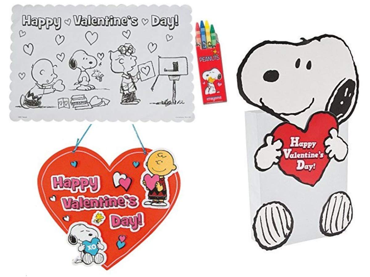 Buy Peanuts Snoopy Valentines Day Card Holder for Classroom Exchange ...