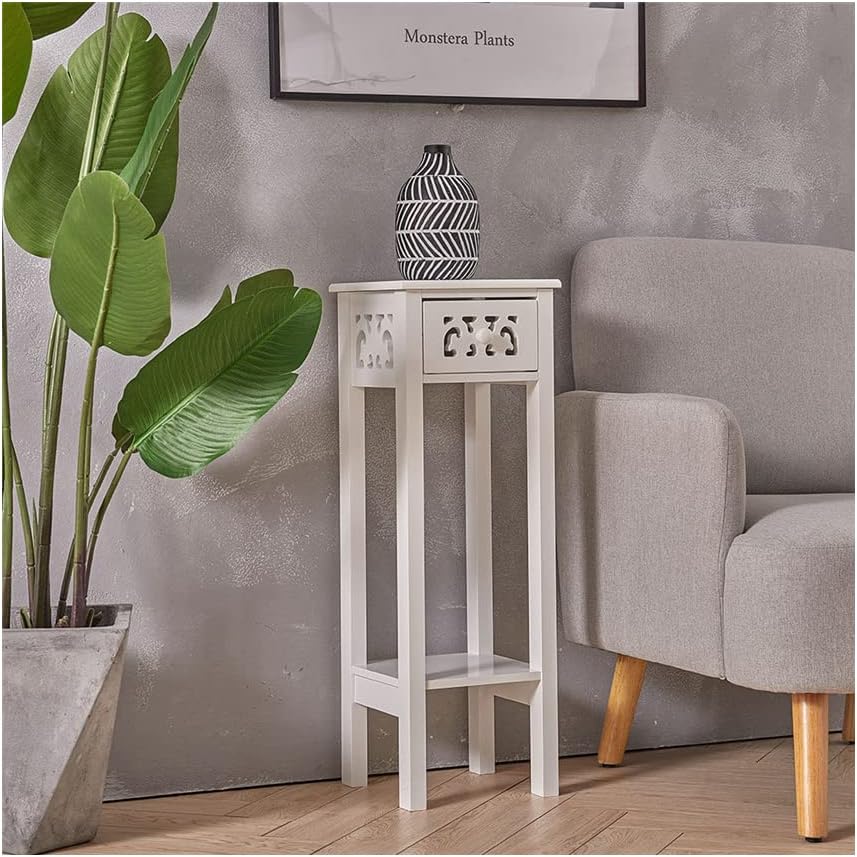 Relaxdays Walnut Telephone Table, 60 x 25 x 25 cm Side Table End Table ...