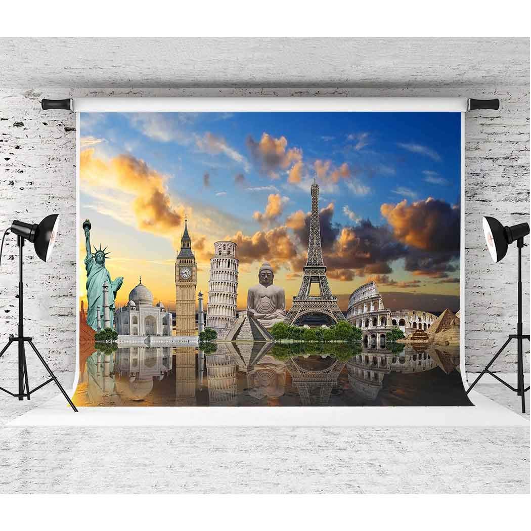 Buy EARVO Background 7x5ft Global Travel Backdrop Statue of Liberty ...