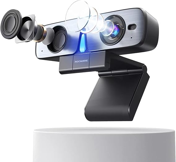 Amazon.com : ROCWARE RC08 Webcam, 2K HD Webcam with Microphone ...