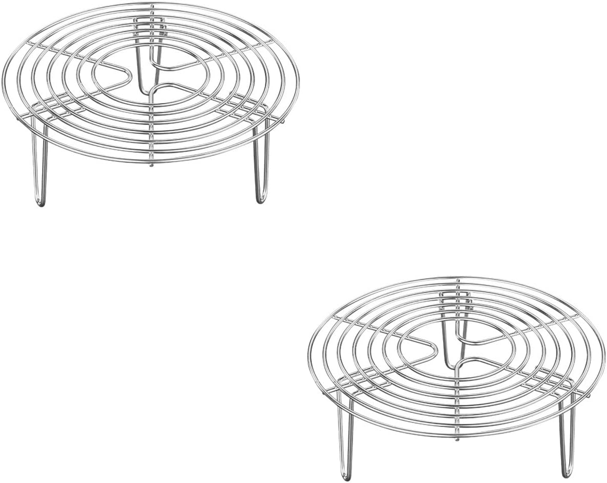 Amazon.com: 2pcs Steamer Rack Stainless Steel Steaming Rack Stand Round ...