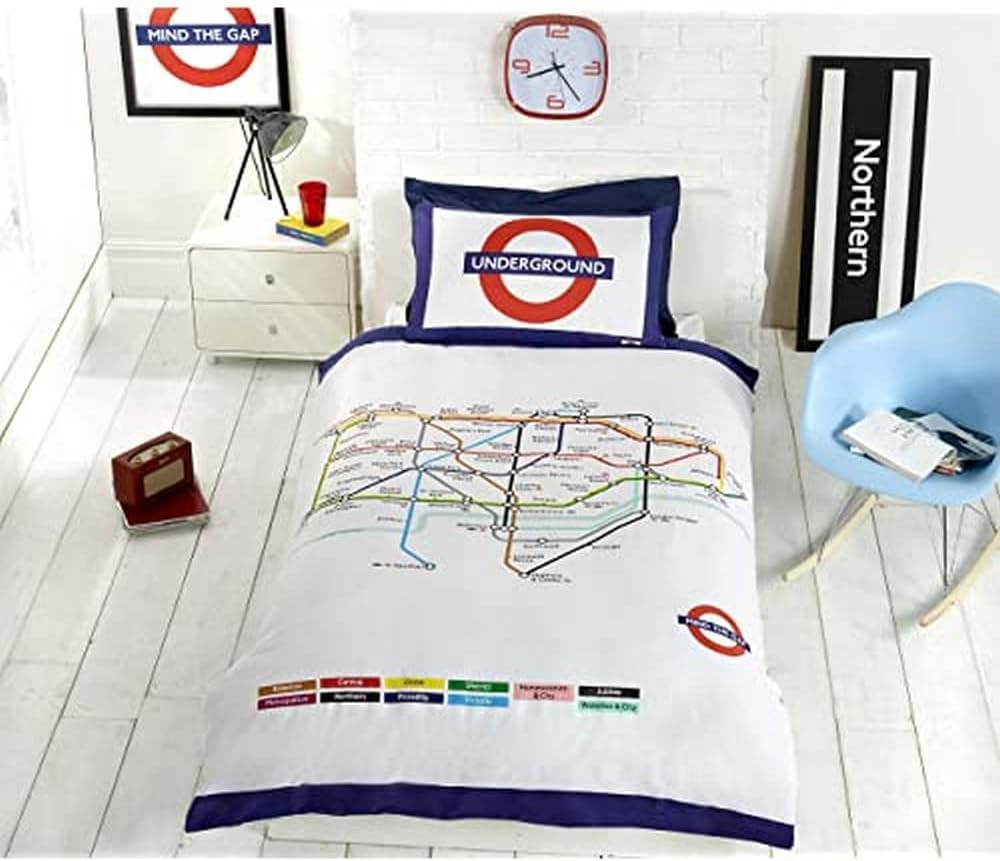 Underground London Undgerground Tube Duvet Cover and Pillowcases ...