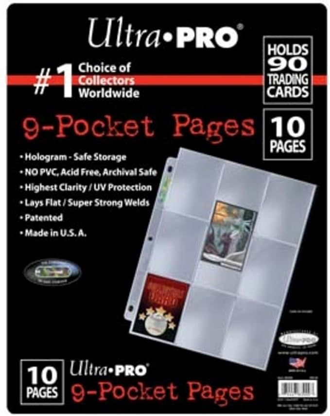 Ultra Pro Retail Pocket Page for Standard Size Cards with 9-Pocket ...